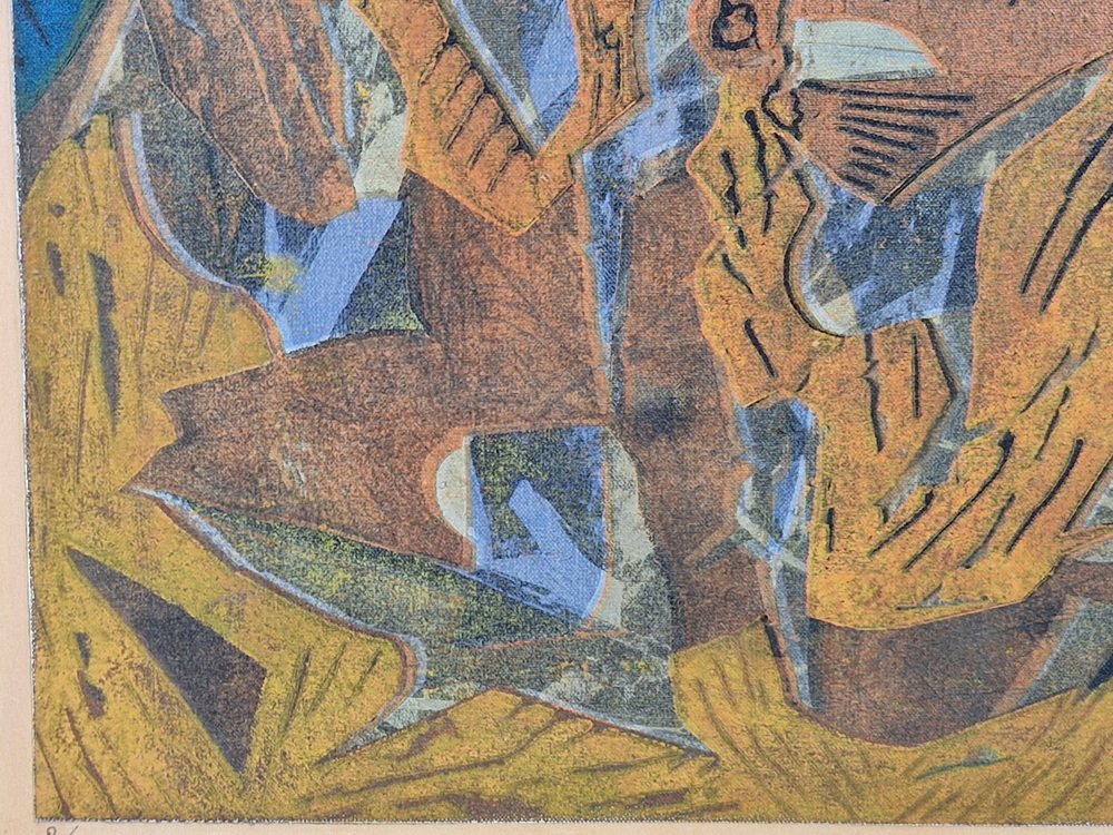 Piet Koenen, Modern Surrealist Composition, Silkscreen & Mixed Media on ...