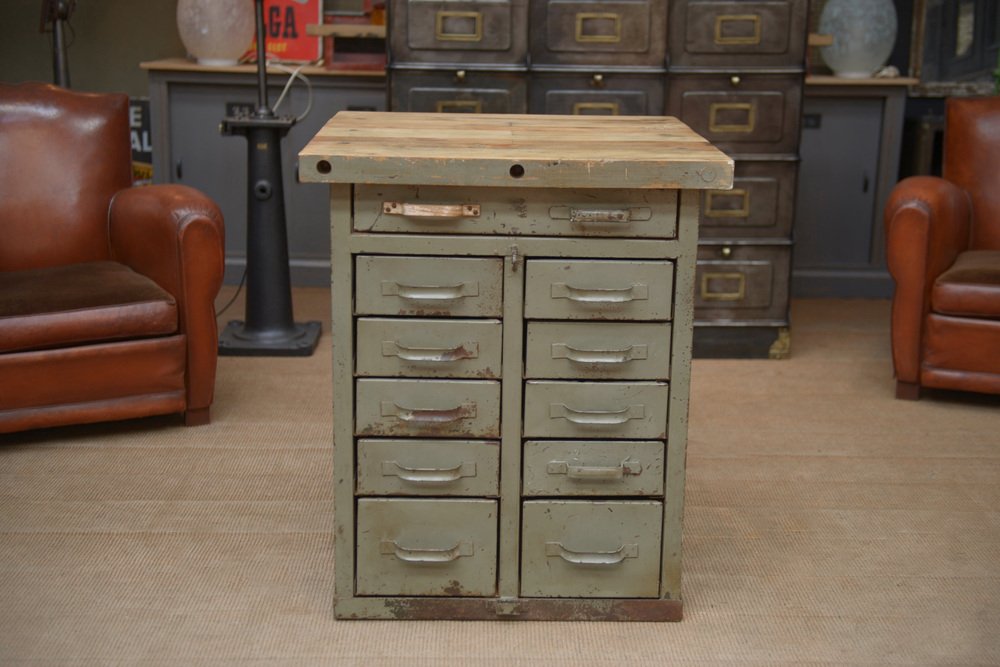 Military Metal Drawer Unit, 1950s for sale at Pamono