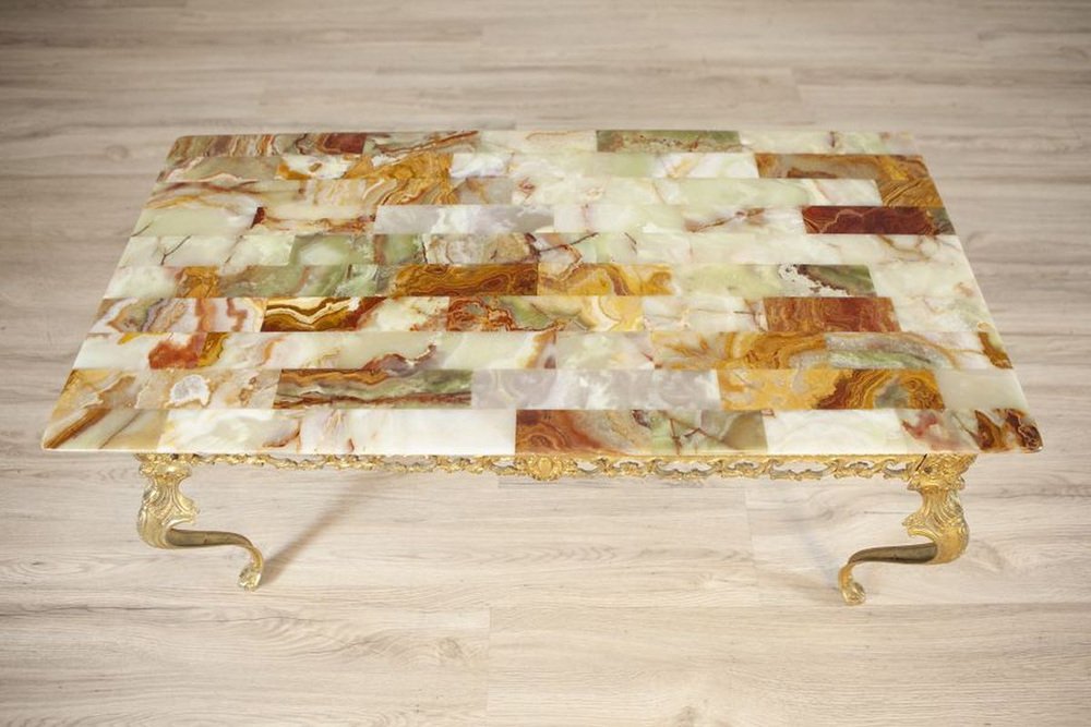 Onyx Top Coffee Table, 1960s for sale at Pamono