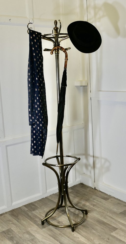 Mid-Century Brushed Steel Hall Stand, 1960s for sale at Pamono