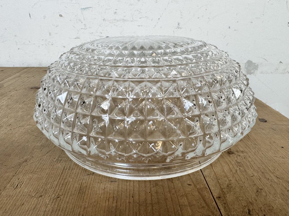 Vintage Glass Ceiling Light, 1970s for sale at Pamono