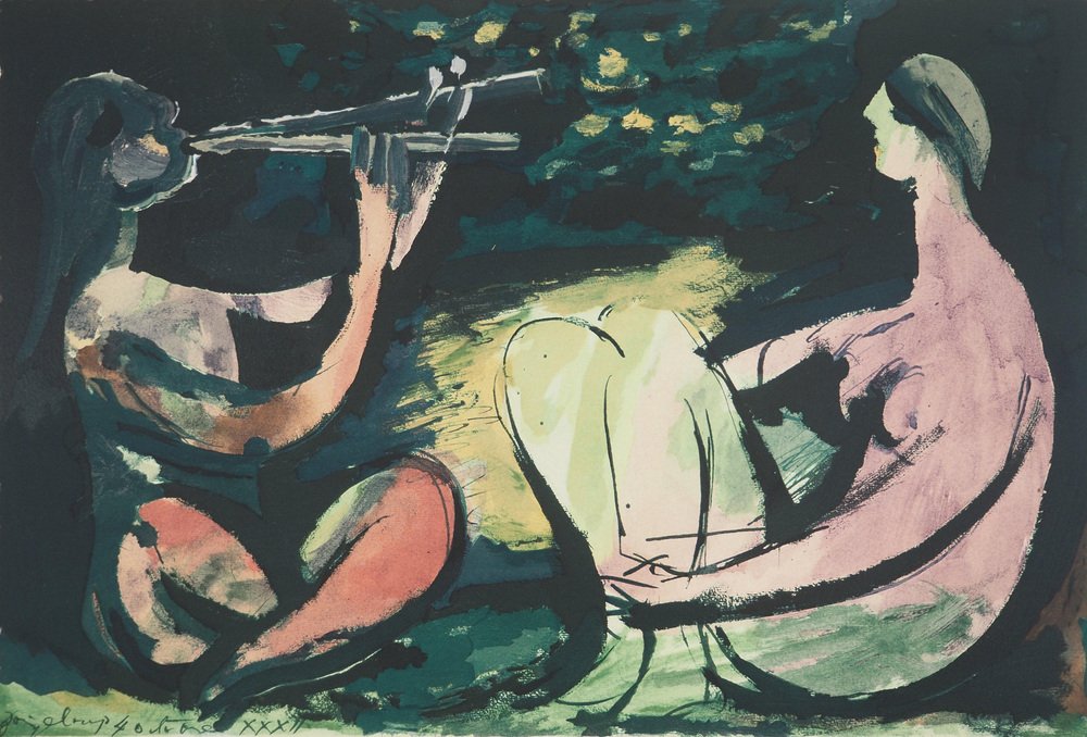 Pablo Picasso, The Double Flute, Lithograph and Stencil for sale at Pamono