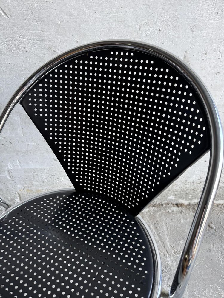 Set of Metal Office Chairs with Peforated Design for sale at Pamono