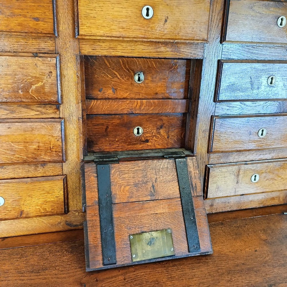 Antique Notary Desk with Working Safe Bell for sale at Pamono