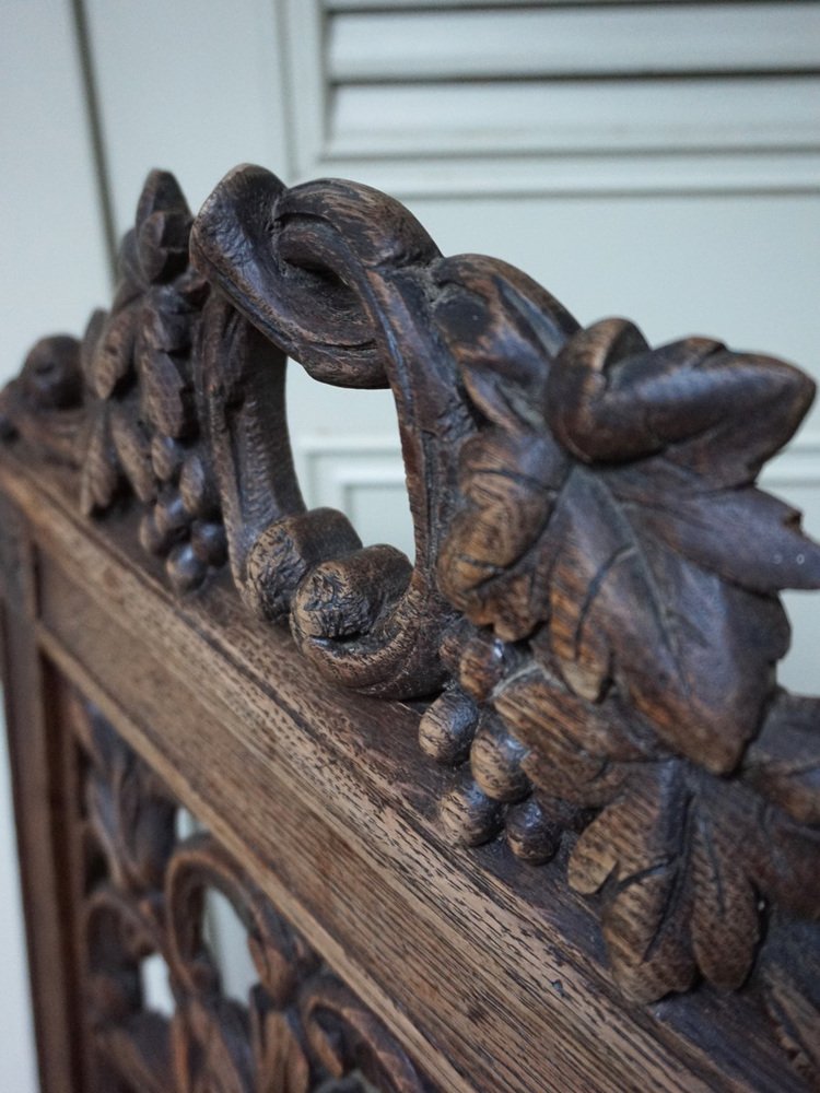 Renaissance Revival Carved Oak with Grapes Castle Dining Chairs, 19th ...