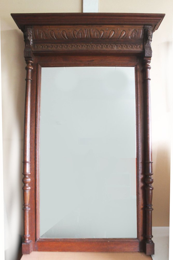 Renaissance Style Oak Mirror, 20th Century for sale at Pamono