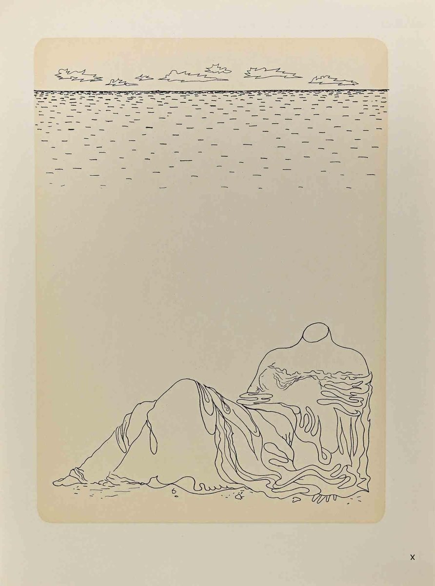 Emmanuel Peillet, Female Statue, Phototype Print, 1970s for sale at Pamono