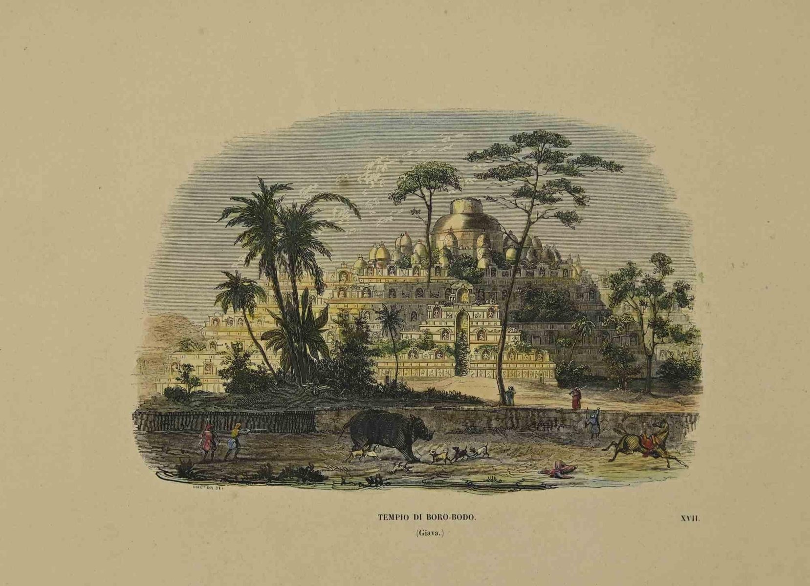 Various Artists, Boro Bodo Temple, Lithograph, 1862 for sale at Pamono