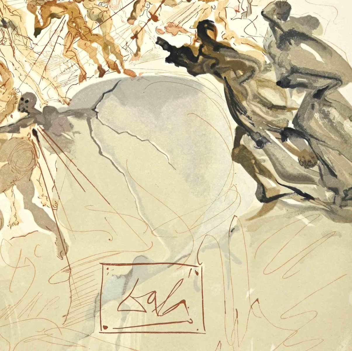 Salvador Dali, The Lustful, Woodcut, 1963 for sale at Pamono