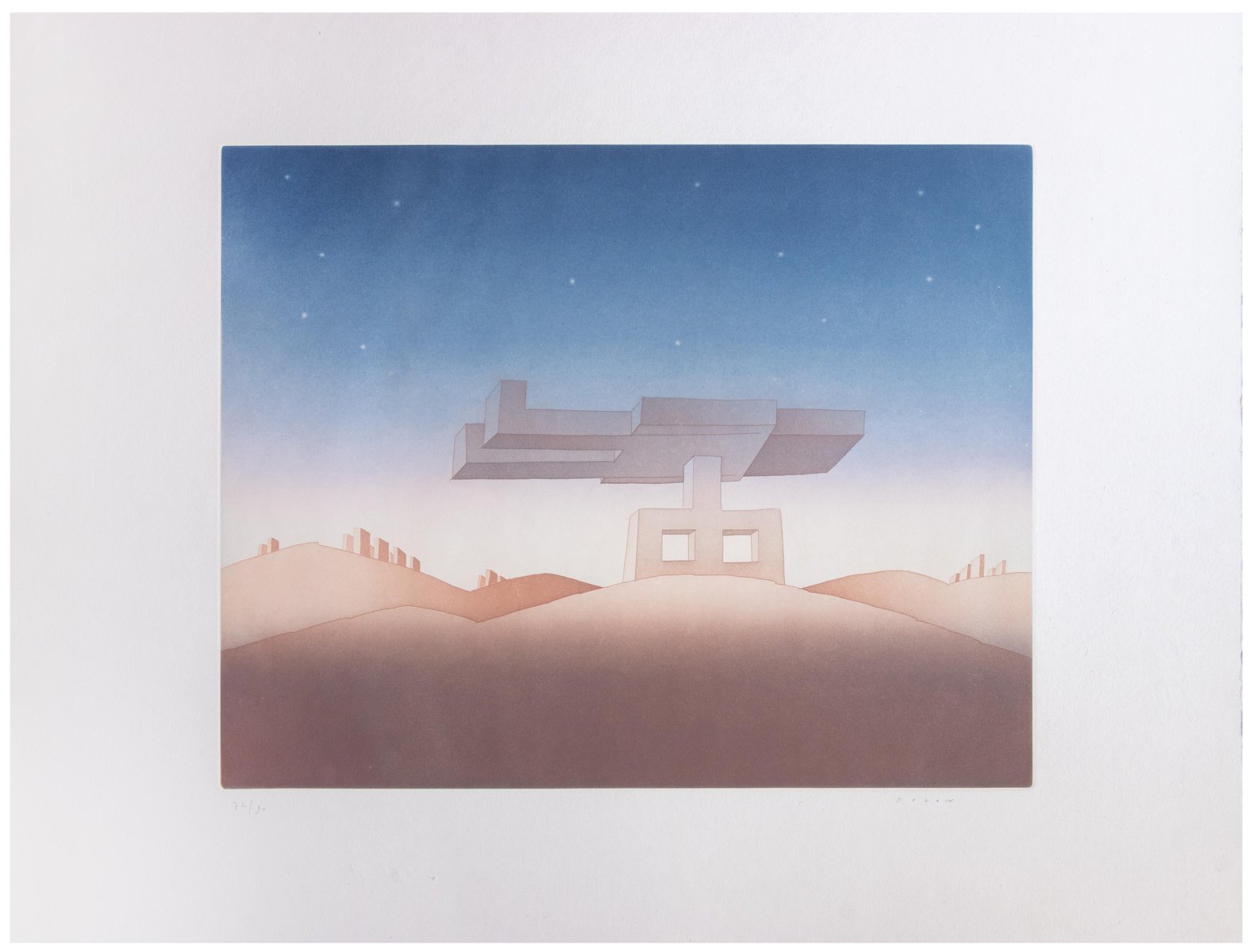 Jean Michel Folon, Sans Vie, Lithograph, 1970s for sale at Pamono