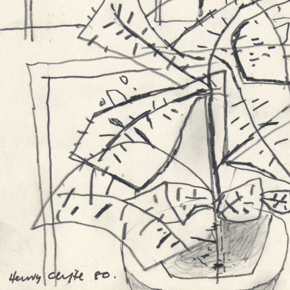 Henry Cliffe, Composition, Dessin au Crayon, 1980 en vente sur Pamono