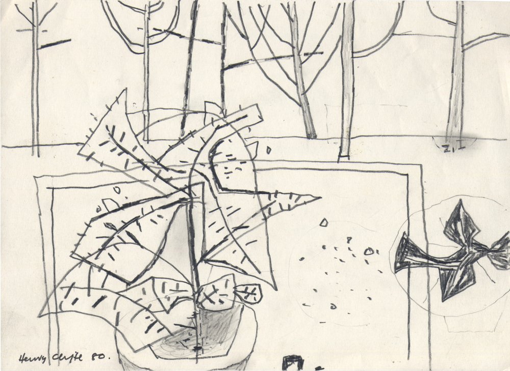 Henry Cliffe, Composition, Pencil Drawing, 1980 for sale at Pamono