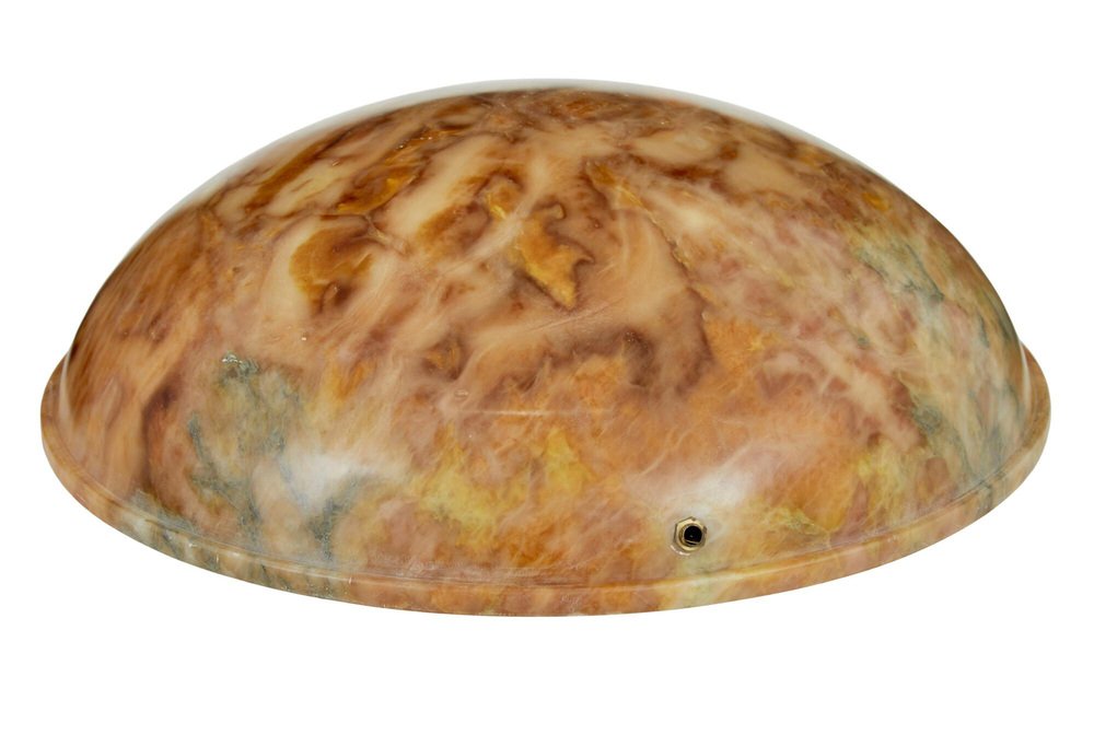 Art Deco Alabaster Hanging Dish Light, 1930s for sale at Pamono