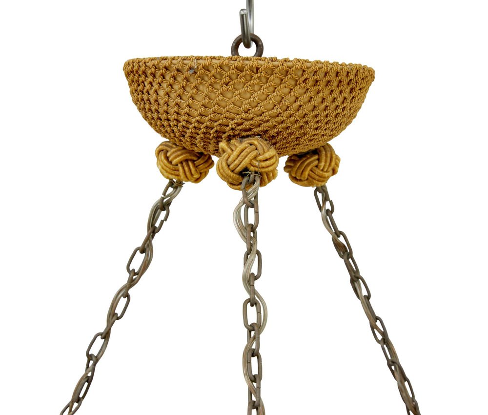 Art Deco Alabaster Hanging Dish Light, 1930s for sale at Pamono