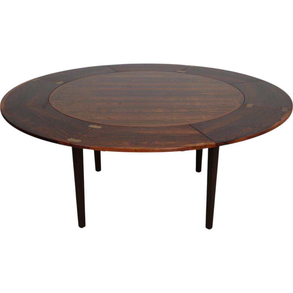 Circular Flip-Flap Dining Table of Rosewood from Dyrlund, 1960s for ...