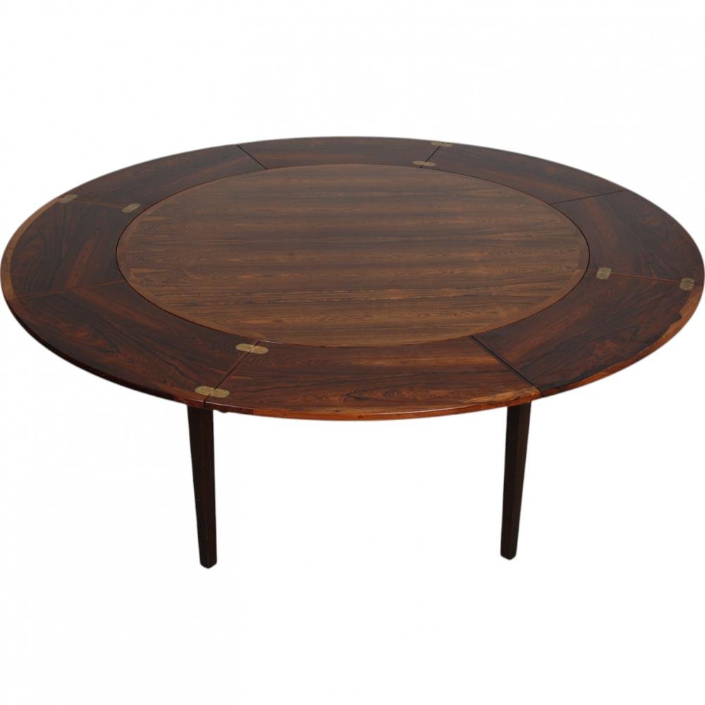 Circular Flip-Flap Dining Table of Rosewood from Dyrlund, 1960s for ...