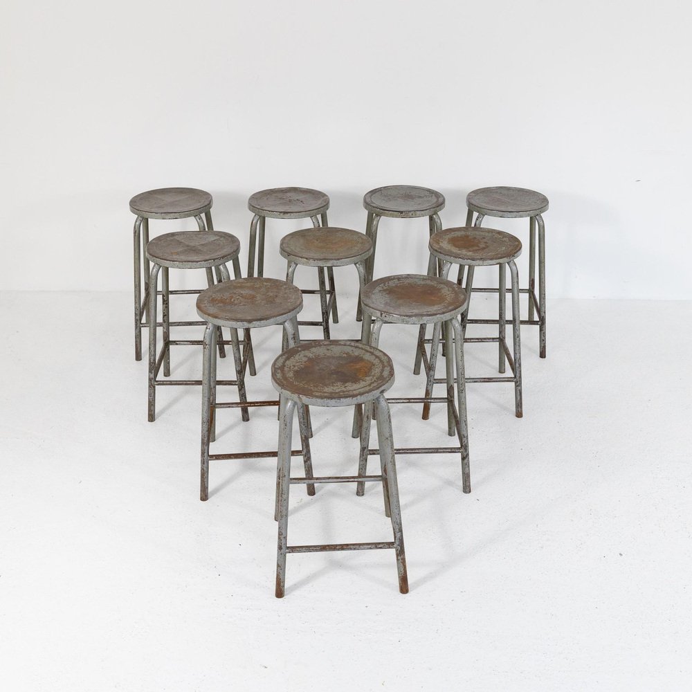 Industrial Metal Stool, 1970s for sale at Pamono