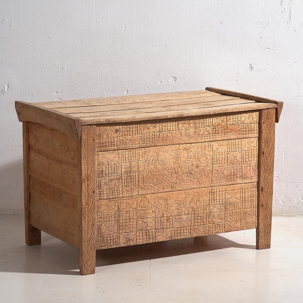 Antique Carved Chest, 1920 for sale at Pamono