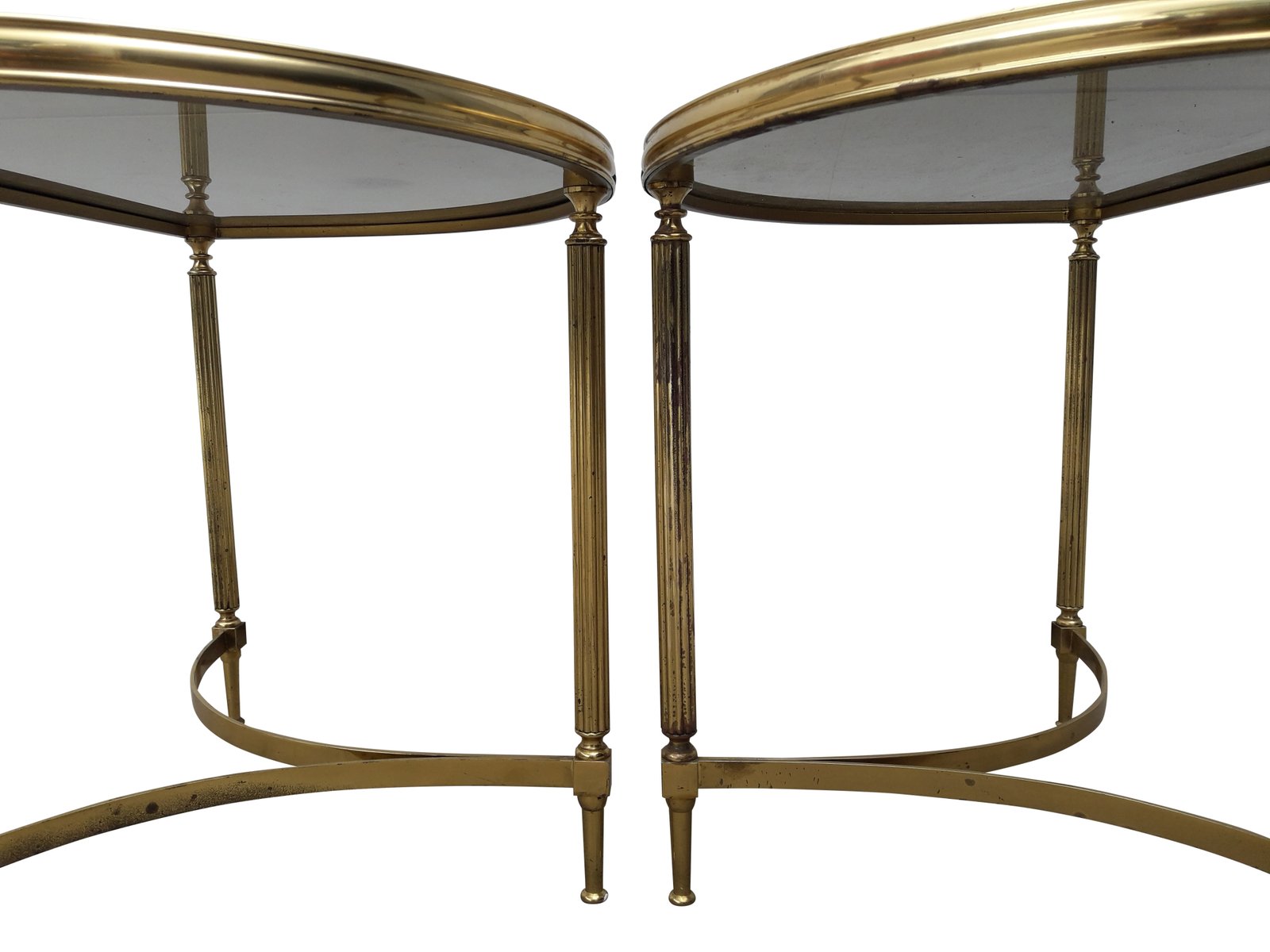 Tables d'Appoint Vintage en Laiton, 1970s, Set de 2 en vente sur Pamono