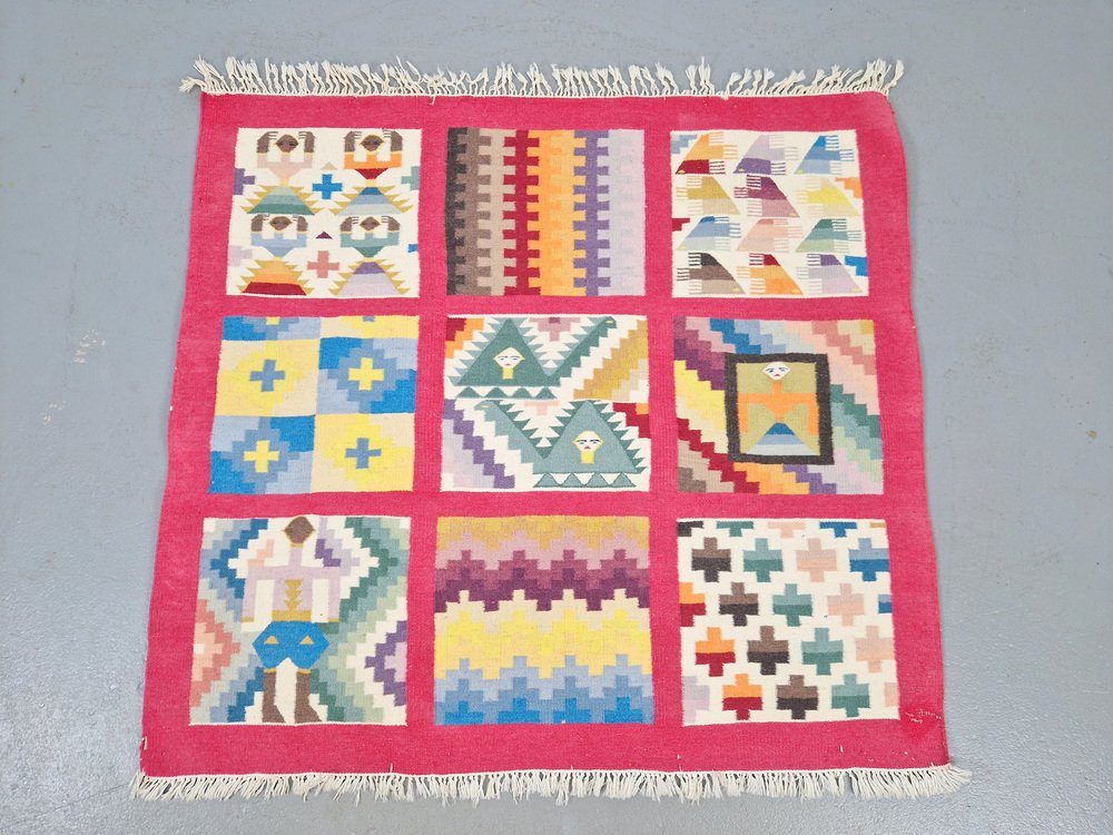 Vintage Abstract Kilim Wall Hanging Rug, 1960s for sale at Pamono