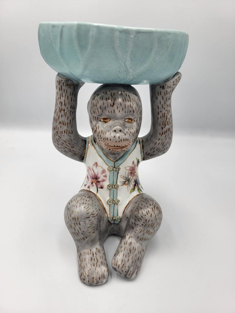 Porcelain Monkey Chocolate Bowl from Trend, 1950s for sale at Pamono