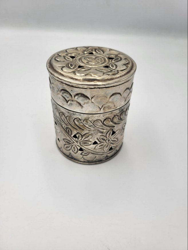 Art Deco Plated Brass Container for Tea, 1920s for sale at Pamono