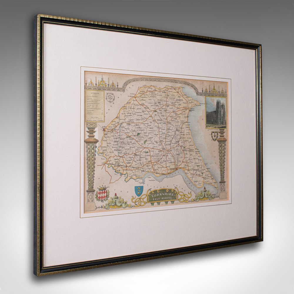 Antique English East Yorkshire Map for sale at Pamono