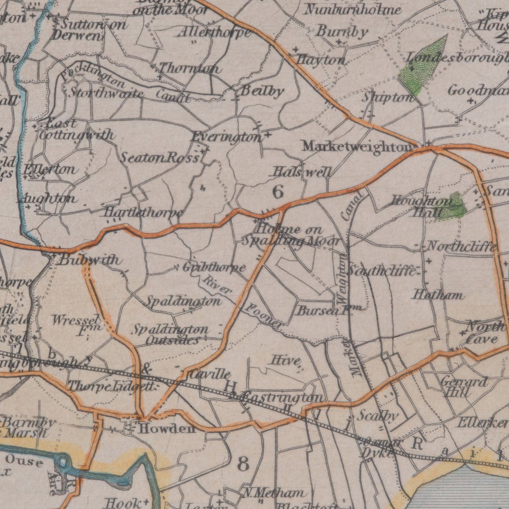 Antique English East Yorkshire Map for sale at Pamono