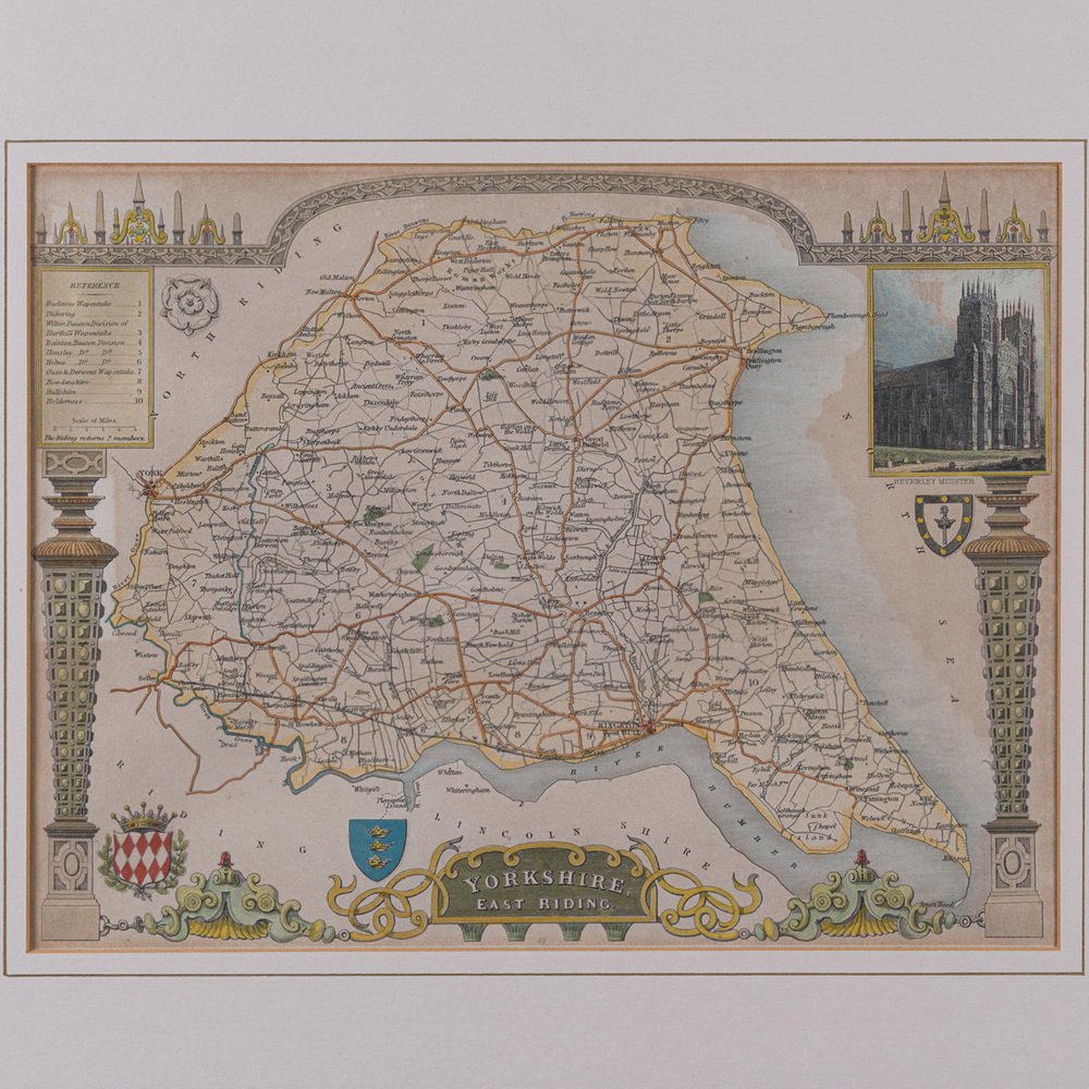 Antique English East Yorkshire Map for sale at Pamono