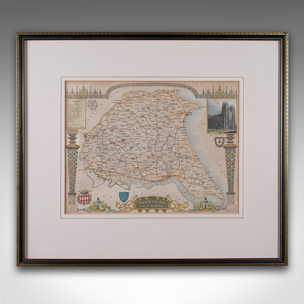 Antique English East Yorkshire Map for sale at Pamono