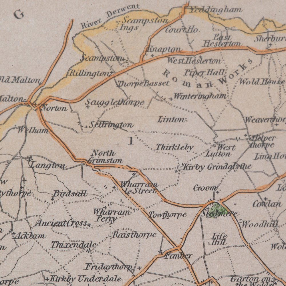 Antique English East Yorkshire Map for sale at Pamono