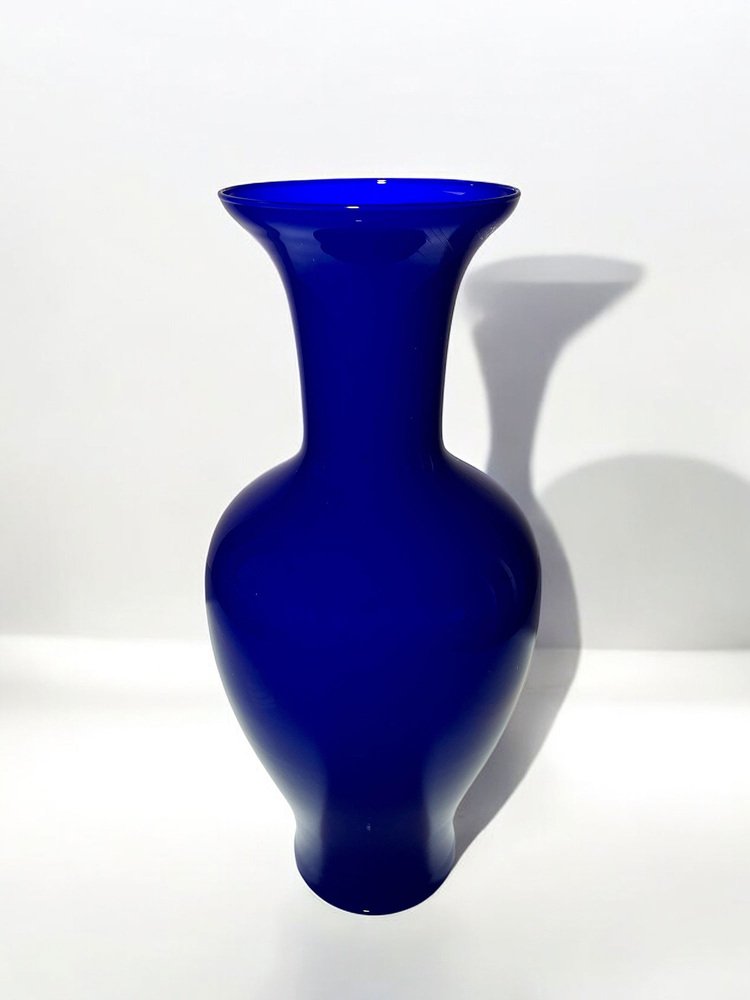 Large Cobalt Blue Murano Glass Vase by Nason Moretti, 1970s for sale at Pamono