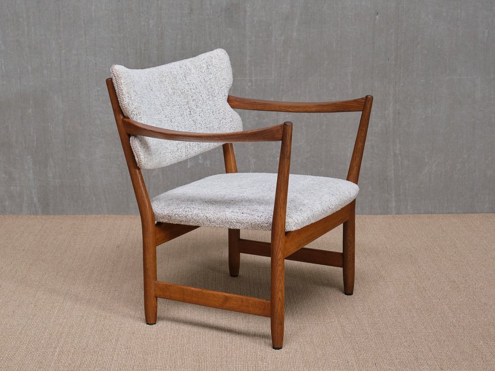 Fireplace Armchair in Oak by Fredrik A. Kayser for Dokka Møbler, Dokka ...