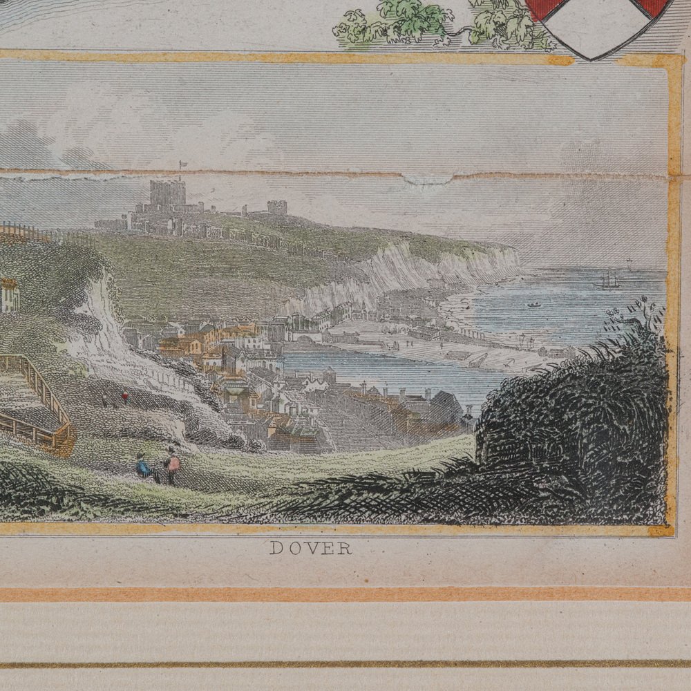 Victorian English Lithographic County Map of Kent for sale at Pamono