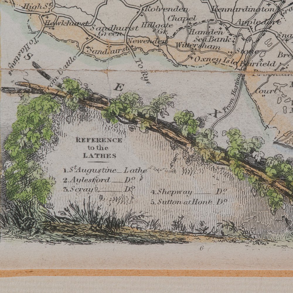 Victorian English Lithographic County Map of Kent for sale at Pamono