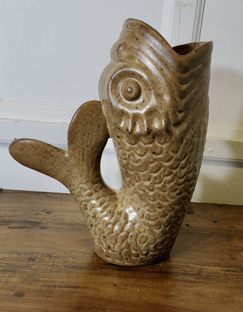 Giant French Fish Jug from Vallauris, 1950s for sale at Pamono
