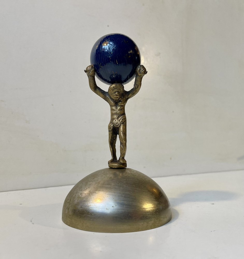 Art Deco Atlas Bronze Ornament or Desk Sculpture, 1920s for sale at Pamono