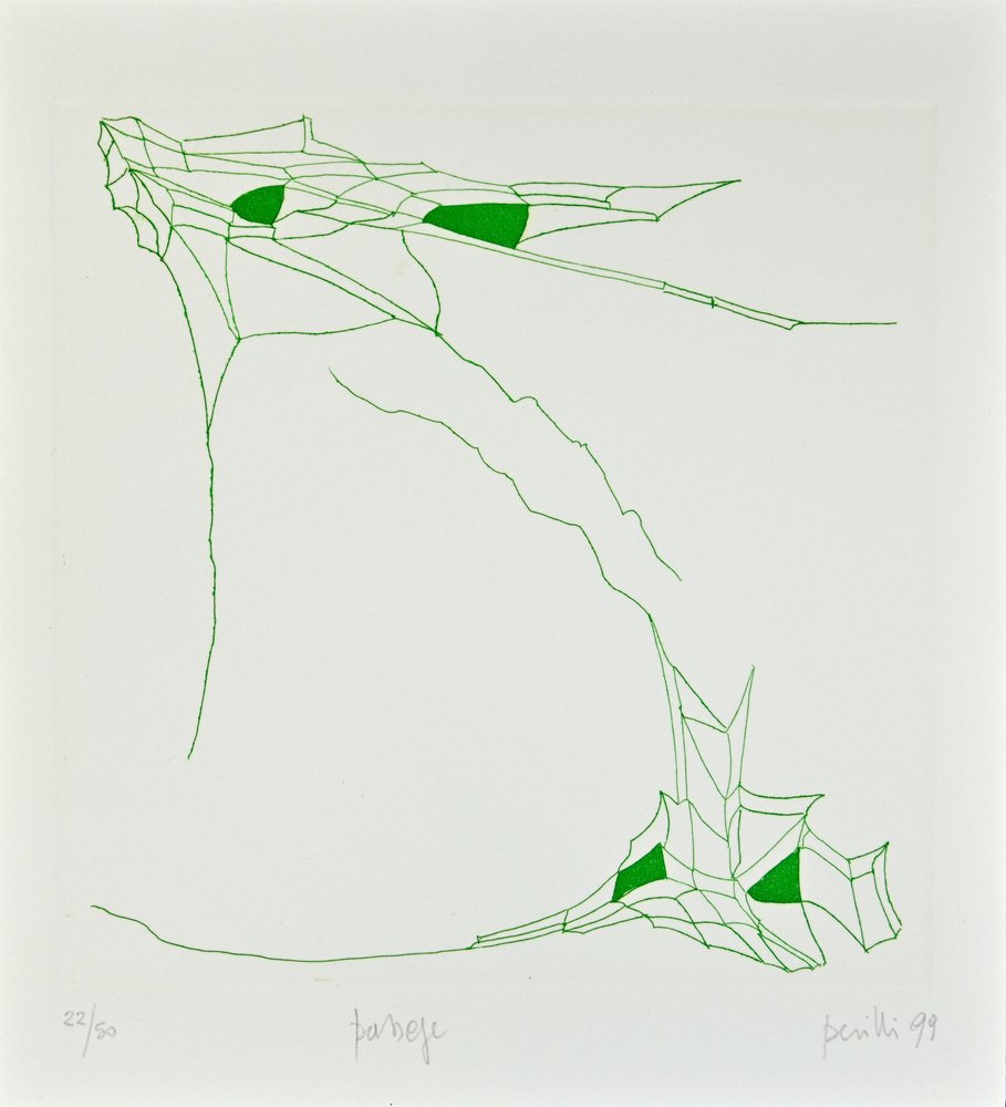 Achille Perilli, Phrases, Passage, Etching, 1999 for sale at Pamono