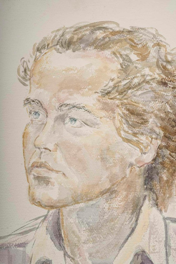 Evelyne Luez, Portrait of a Man, 20th Century, Watercolour for sale at ...