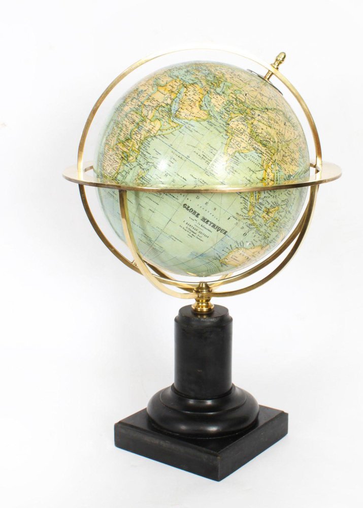 Early 20th Century Metrique Library Globe on Stand by G.Thomas, Paris, 1890s for sale at Pamono