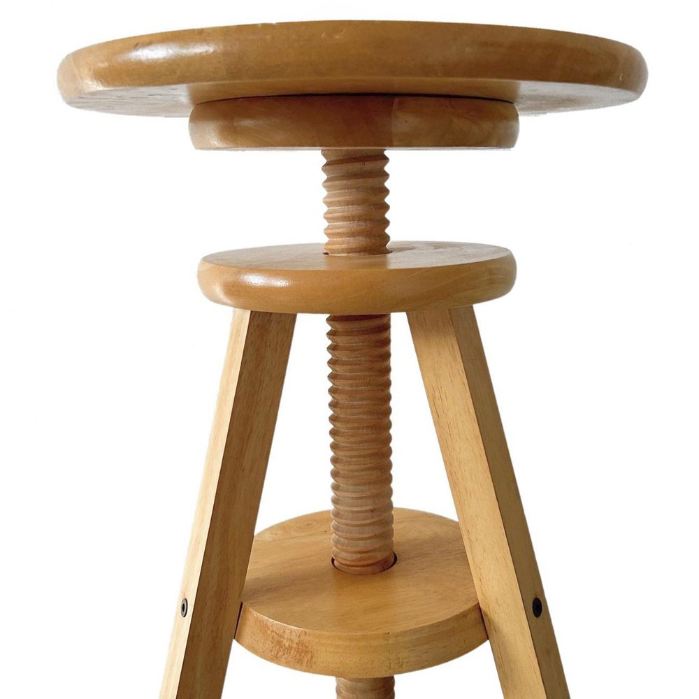 Vintage Adjustable Stool in Wood for sale at Pamono