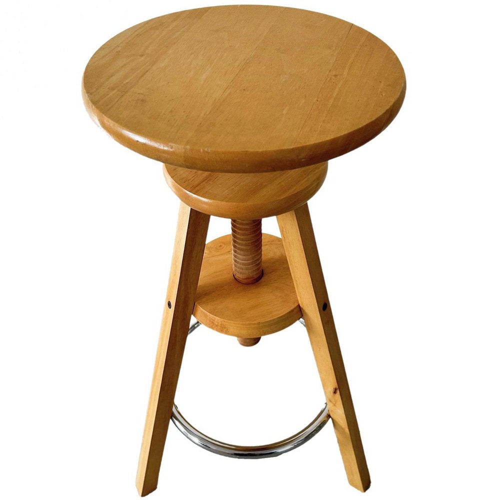 Vintage Adjustable Stool in Wood for sale at Pamono