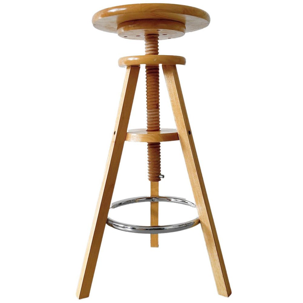 Vintage Adjustable Stool in Wood for sale at Pamono