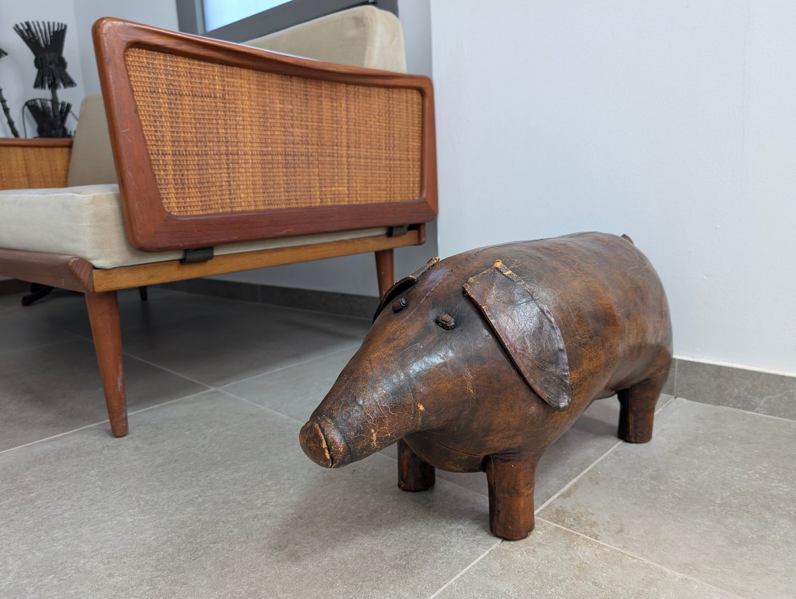 Pig Leather Foot Stool attributed to Dimitri Omersa, 1960s for sale at ...