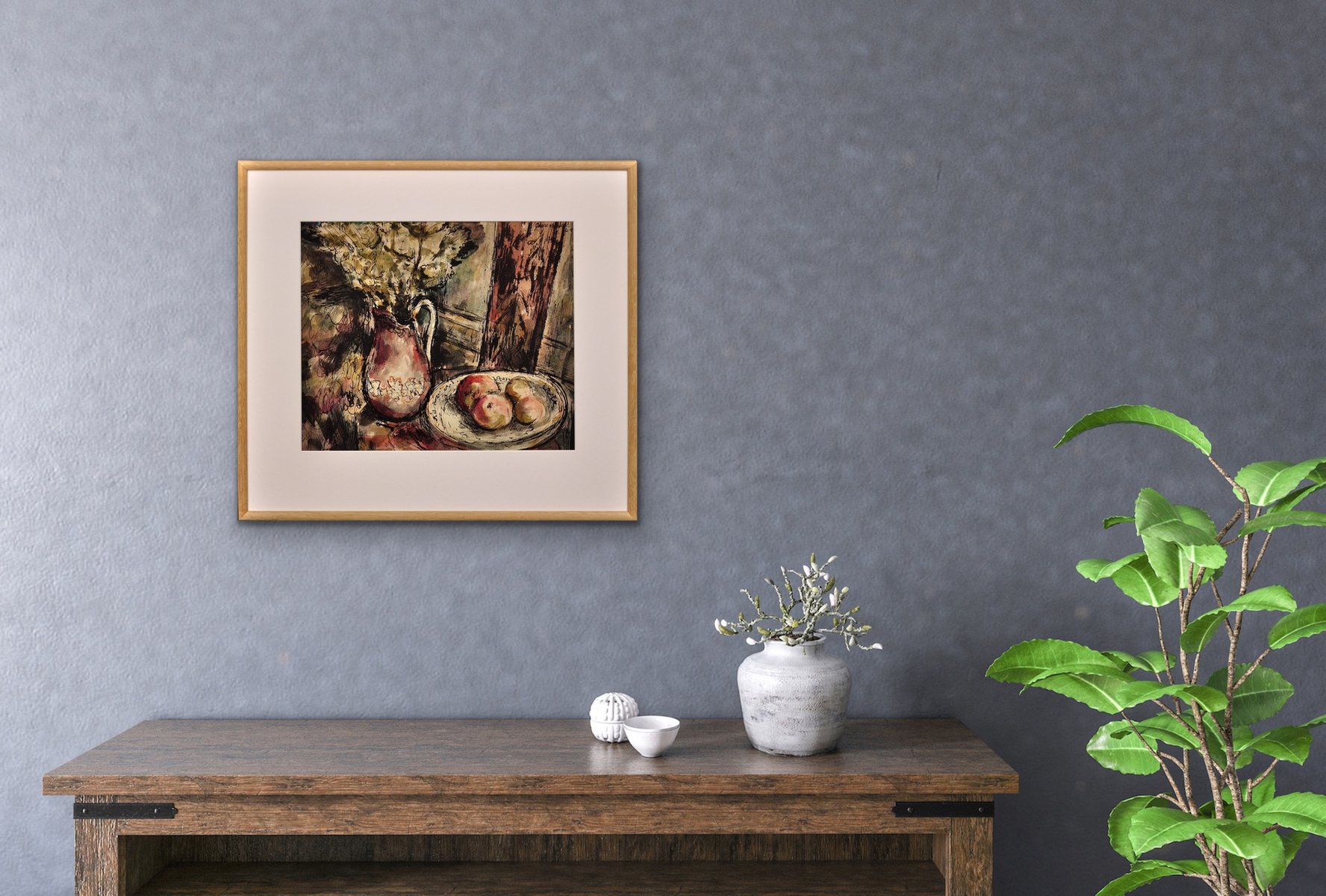 James Tower, Still Life of Flowers in a Cruche and a Bowl of Apples ...