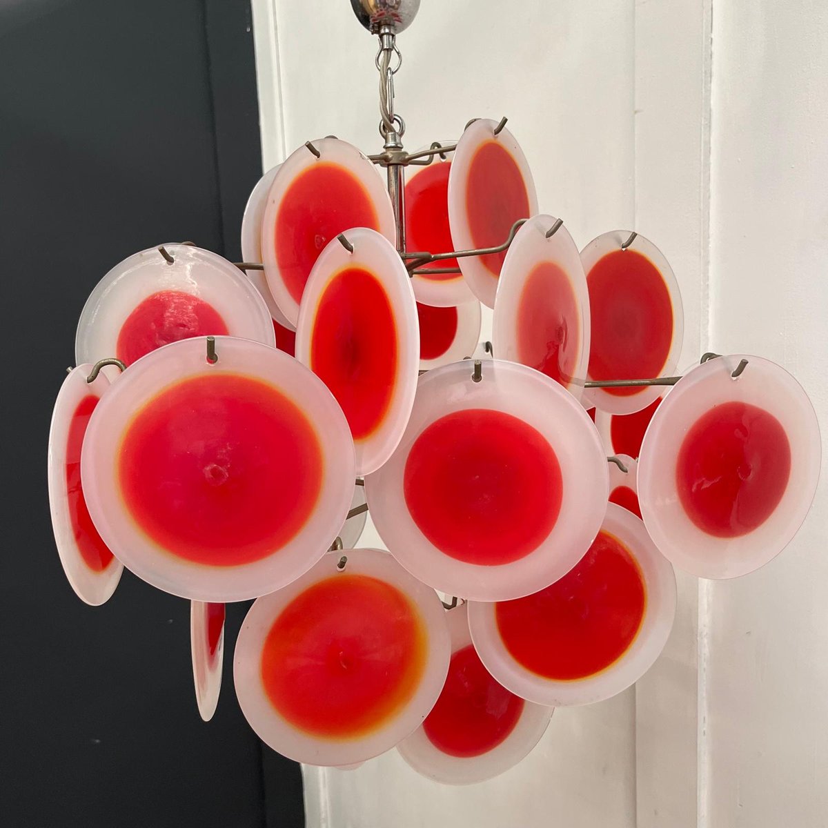 Mid-Century Italian Murano Glass Disc Chandelier, 1960s for sale at Pamono