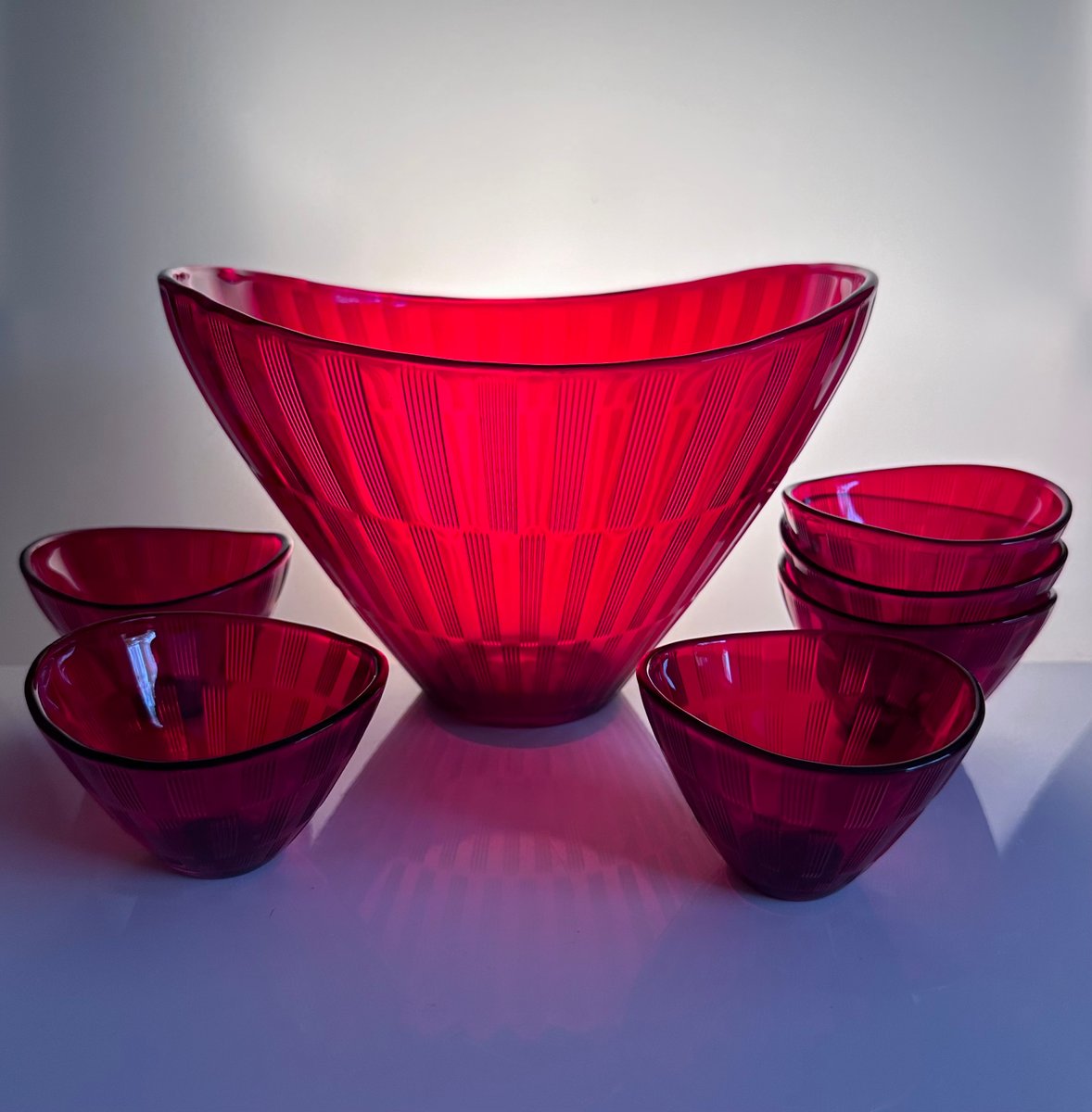 Colored Glass Bowls Model Randi by Lennart Andersson for Gullaskruf ...