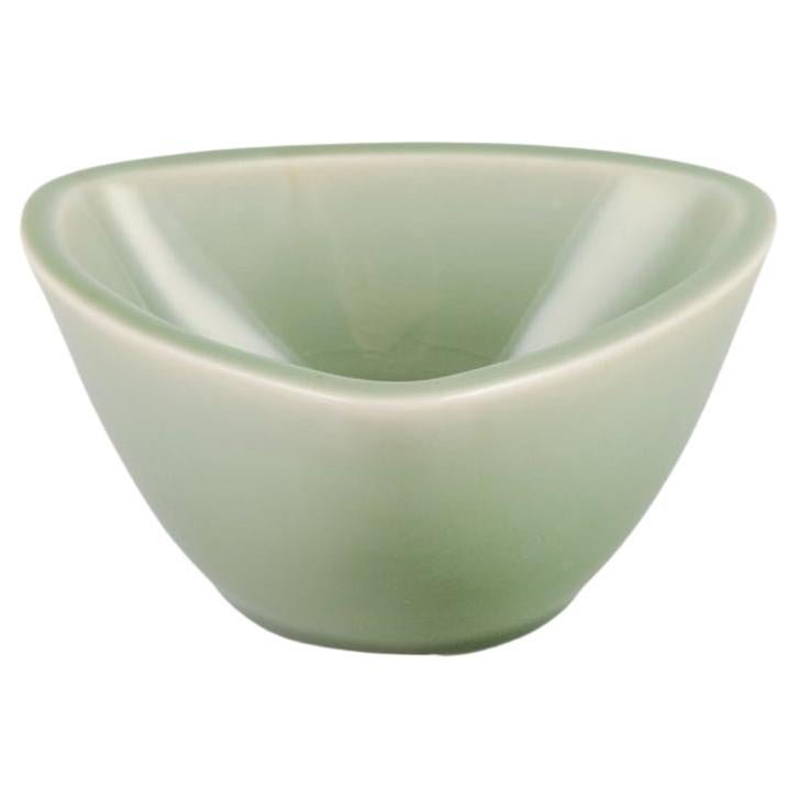 Triangular Ceramic Bowl with Celadon Glaze by Jais Nielsen for Royal ...