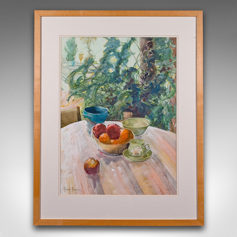 June Bevan, Still Life, Large Watercolour, 1990s, Framed for sale at Pamono
