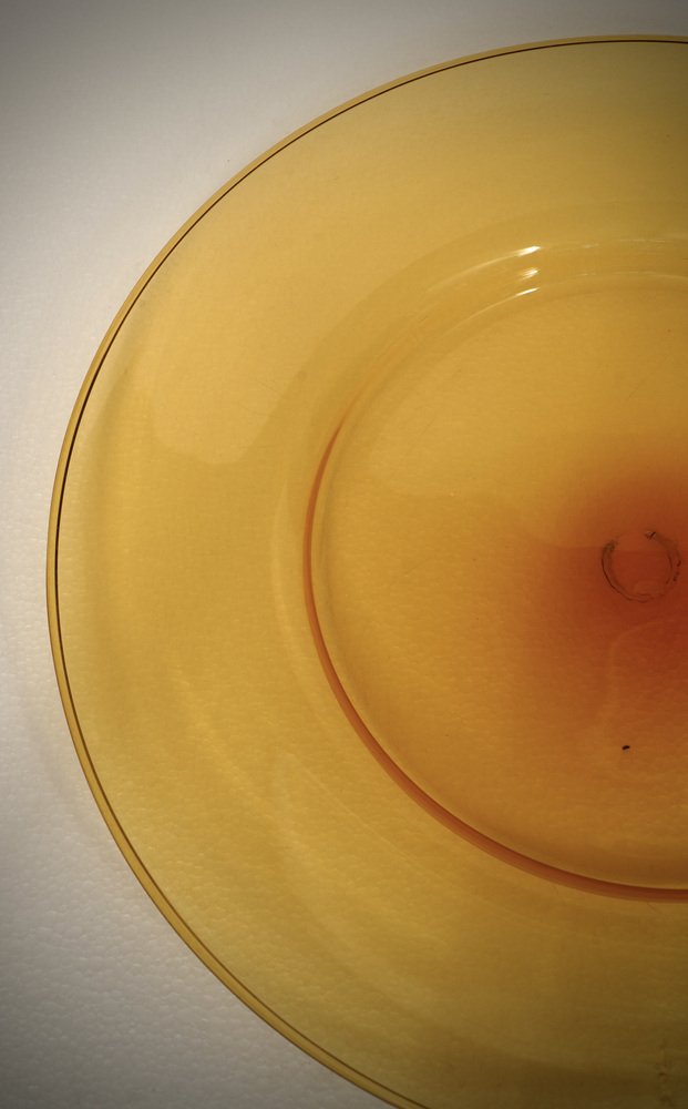 Round Orange Color Glass Plate from Cappellin Murano, 1920s for sale at ...